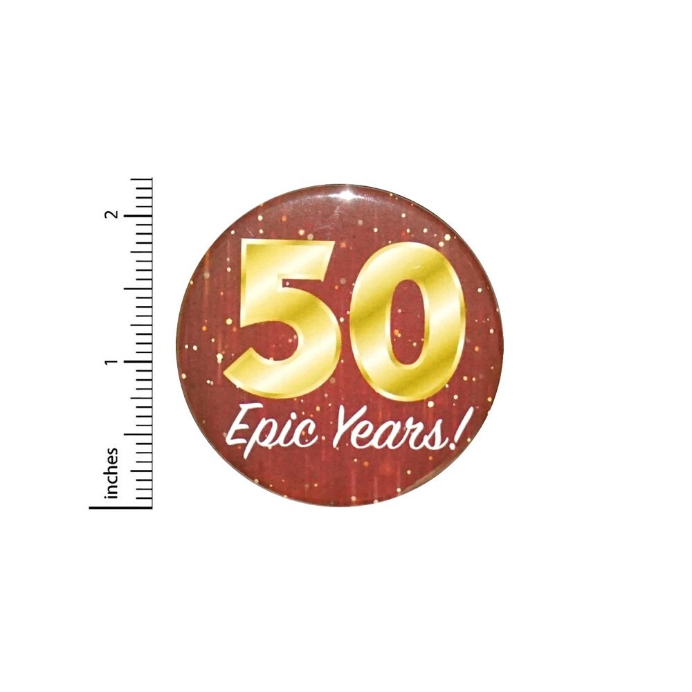 Set of 10, 20, or 30 50th Birthday Button, 50 Epic Years 50th Surprise ...