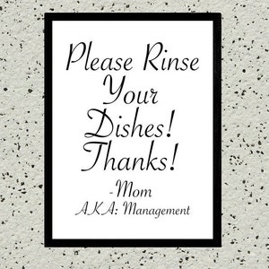 Rinse Your Dishes, Printable Sign, Wash Your Dishes, Funny Kitchen Sign ...