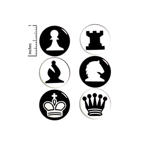 Chess Player Gift, Chess Piece Buttons Pins, Mini Chess Piece Pin ...