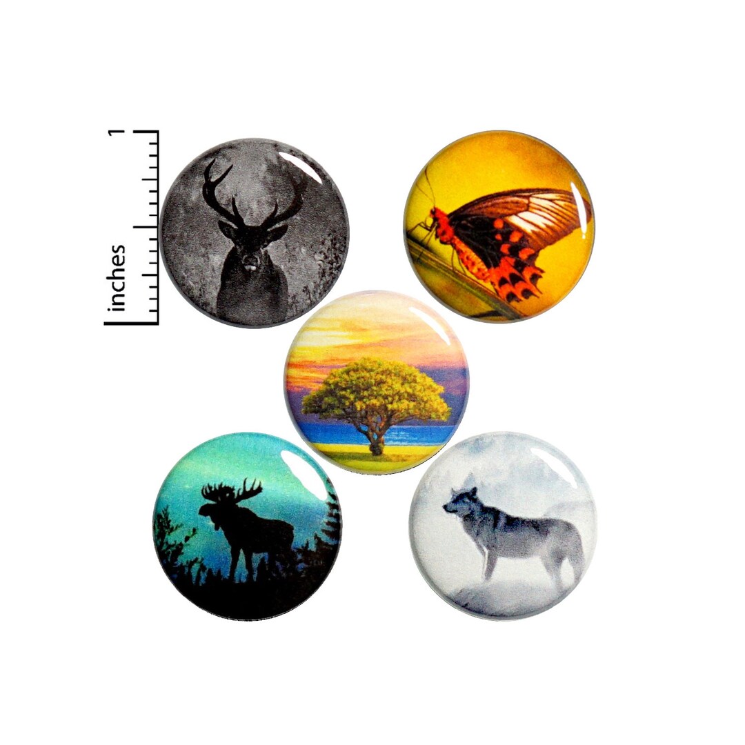Nature Pin for Backpack Buttons or Fridge Magnets 5 Pack - Etsy