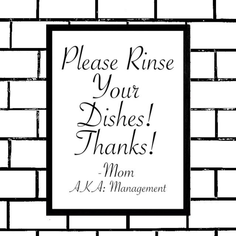 Wash Dishes Sign - Etsy