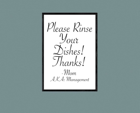Wash Your Dishes Sign Printable