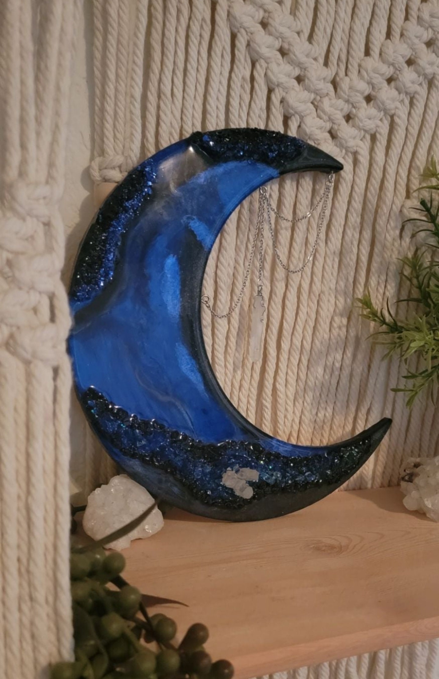 Cresent Moon Crystal Wall Decor - Etsy