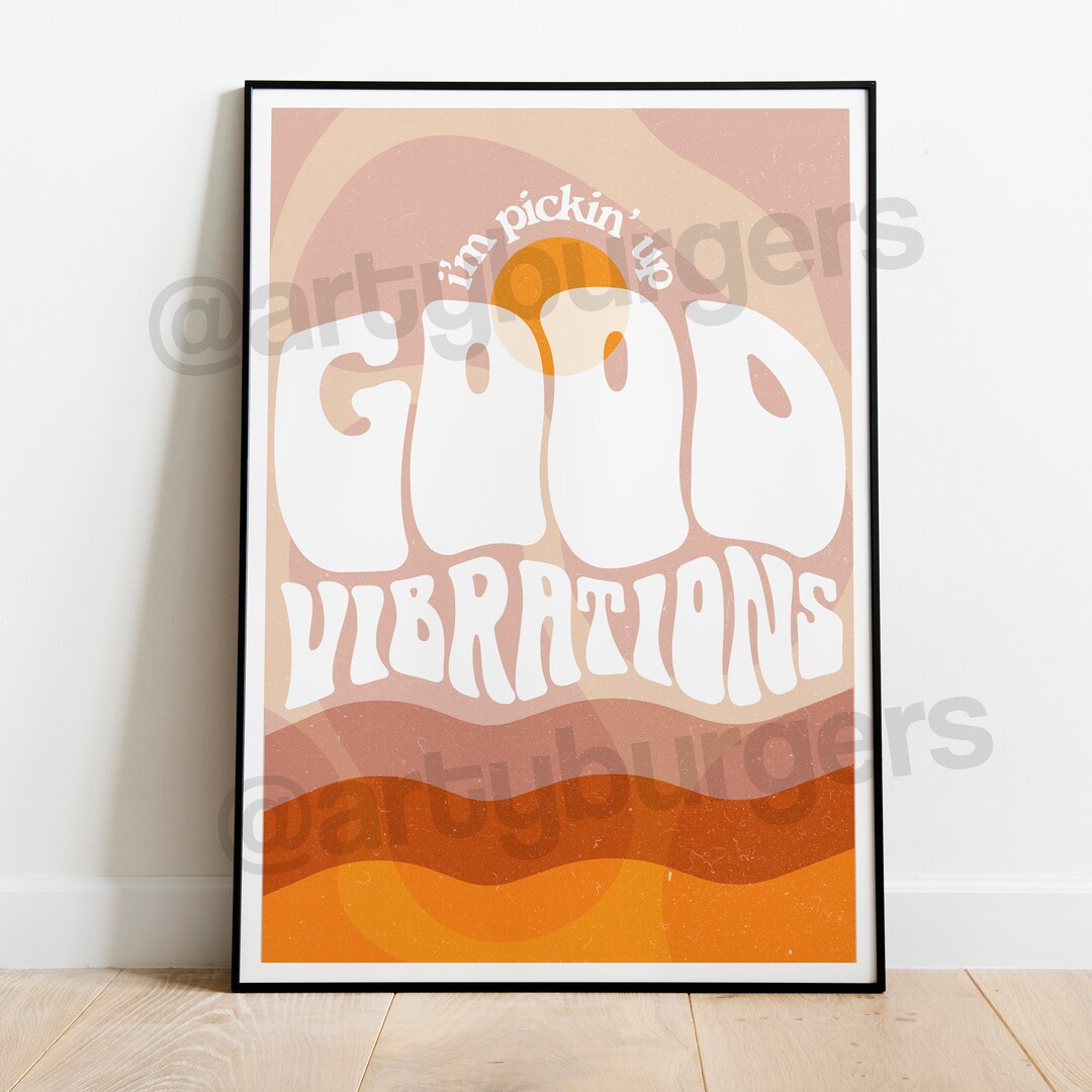 Good Vibrations Inspired 60s Music Lyrics Inspired Music Poster Wall ...