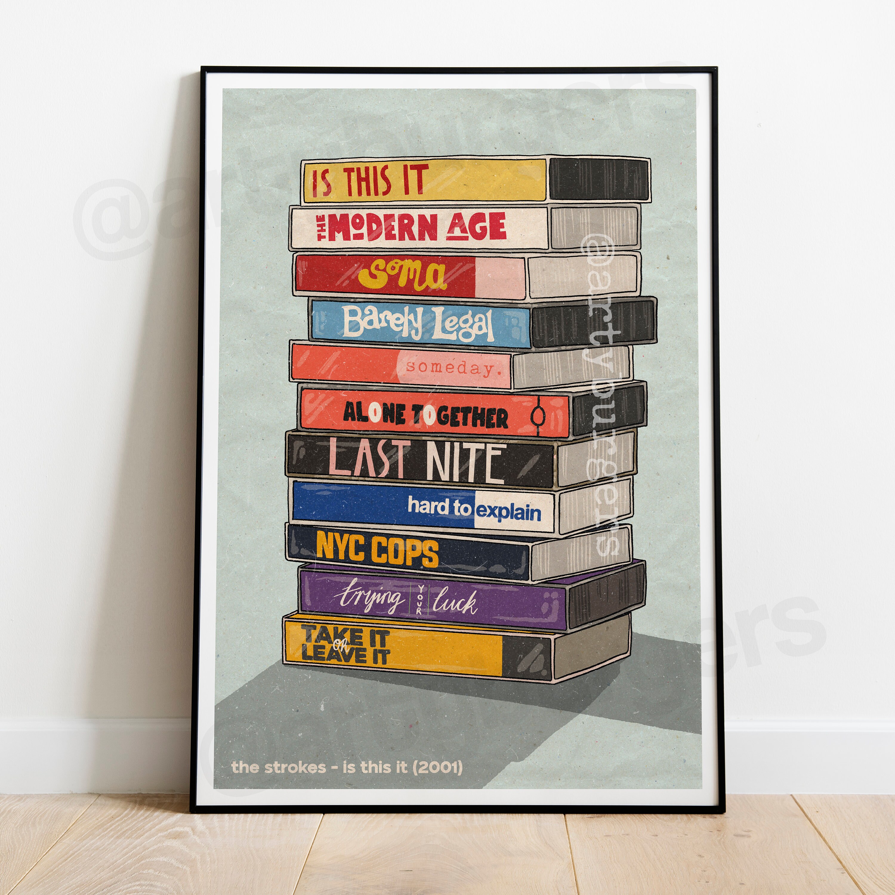 PERSONALISED TAPE STACK Music Poster Wall Decor Art Print - Etsy