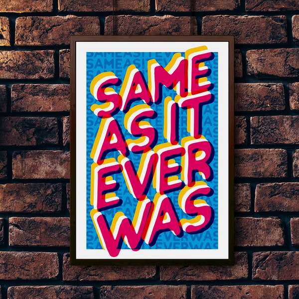 Talking Heads Same as It Ever Was Poster - Etsy