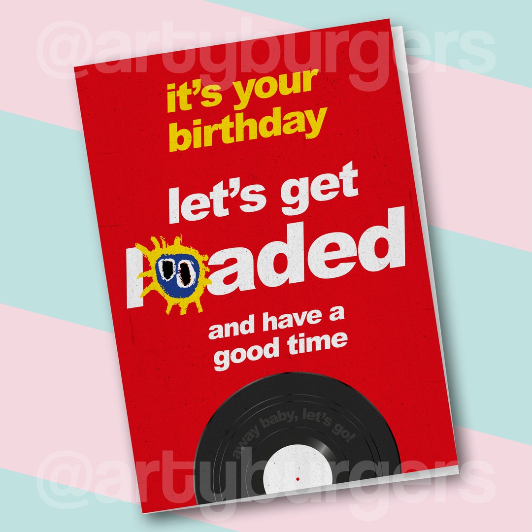 Let's Get Loaded // Birthday Greetings Card Arty Burgers - Etsy