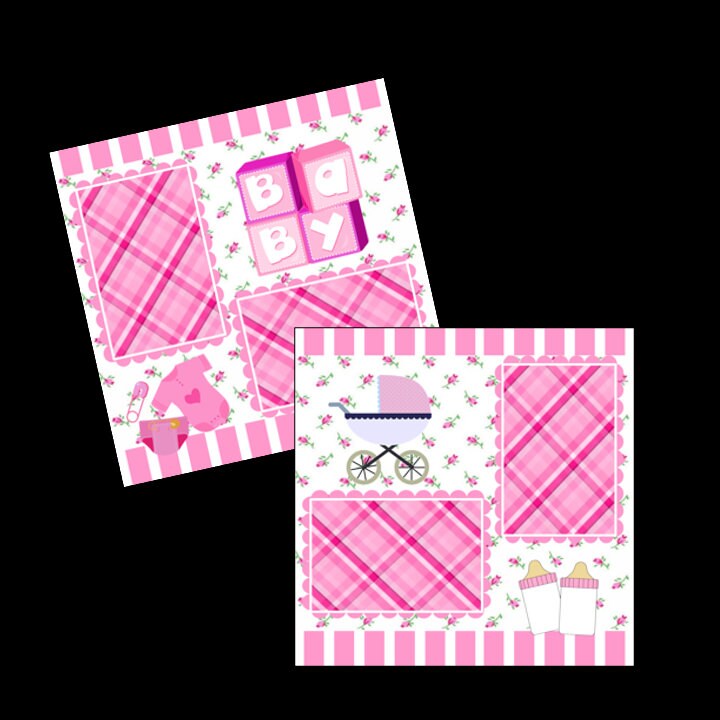 Scrapbook Premade Pages, Ten Baby Girl Scrapbook Pages New Baby Girl ...