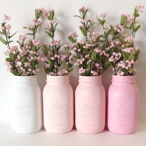 Pink Mason Jars - Etsy