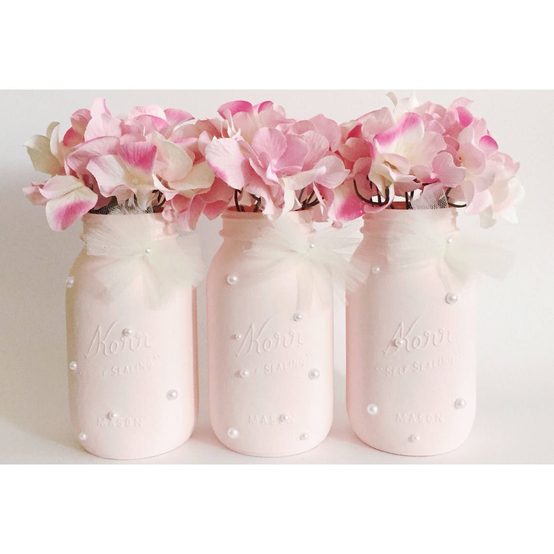 Pink Mason Jars Pink Baby Shower Decorations Pink - Etsy
