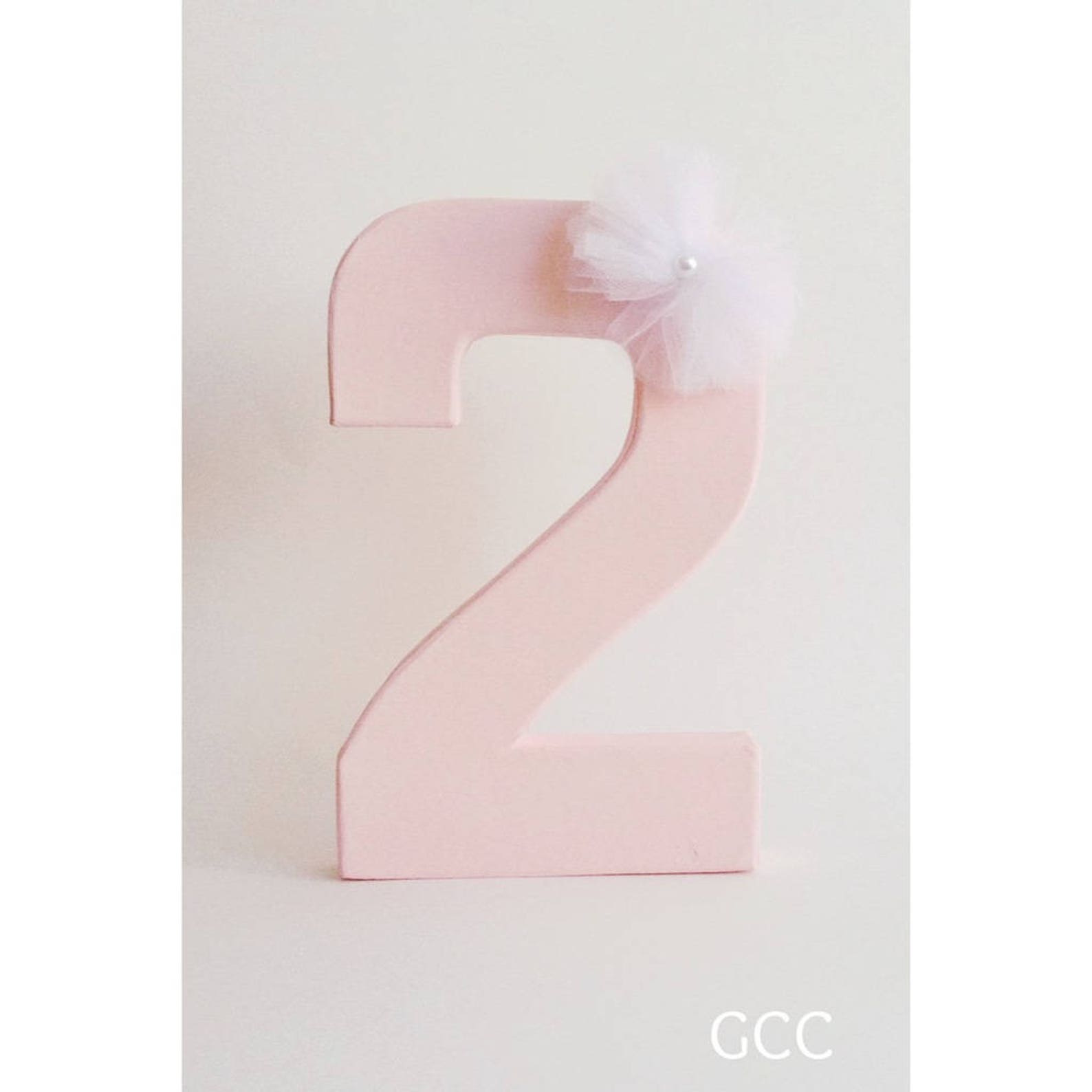Pink Numbers, Free Standing Number, Party Decor, Second Birthday, Pink ...