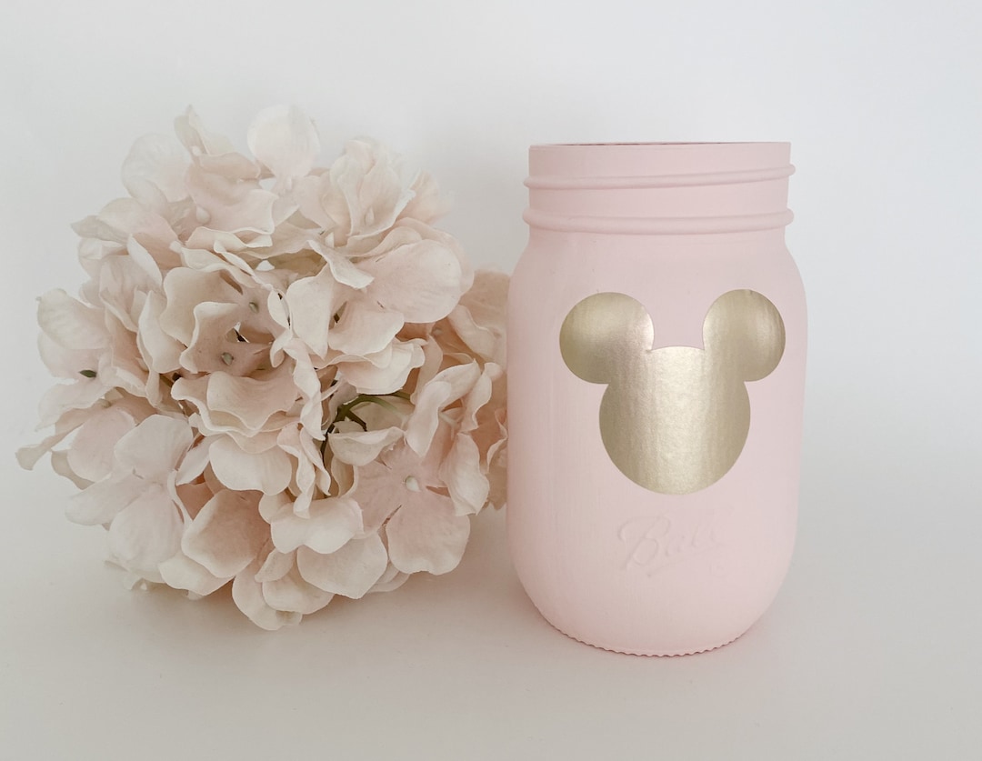 Minnie Mouse Mason Jar, Minnie Mouse Centerpiece, Minnie Mouse Party ...