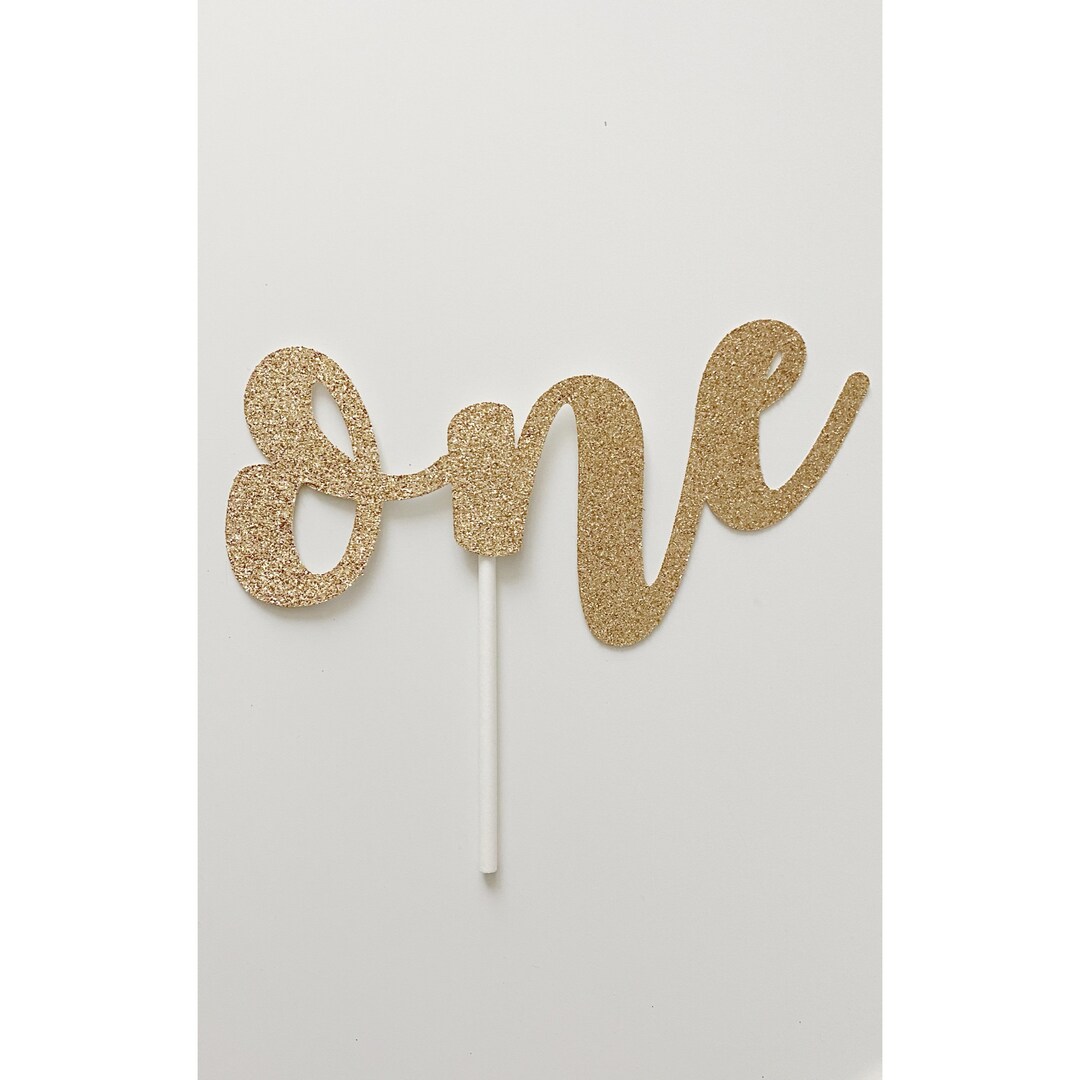 ONE Gold Cake Topper, Smash Cake Topper, First Gold Birthday, ONE, Gold ...