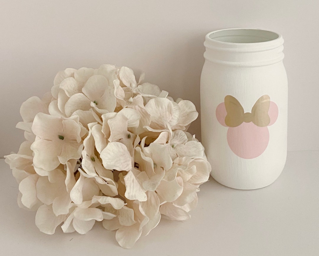 Minnie Mouse Mason Jar, Minnie Mouse Centerpiece, Minnie Mouse Party ...
