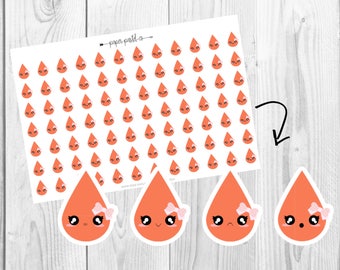 Blood drop stickers | Etsy