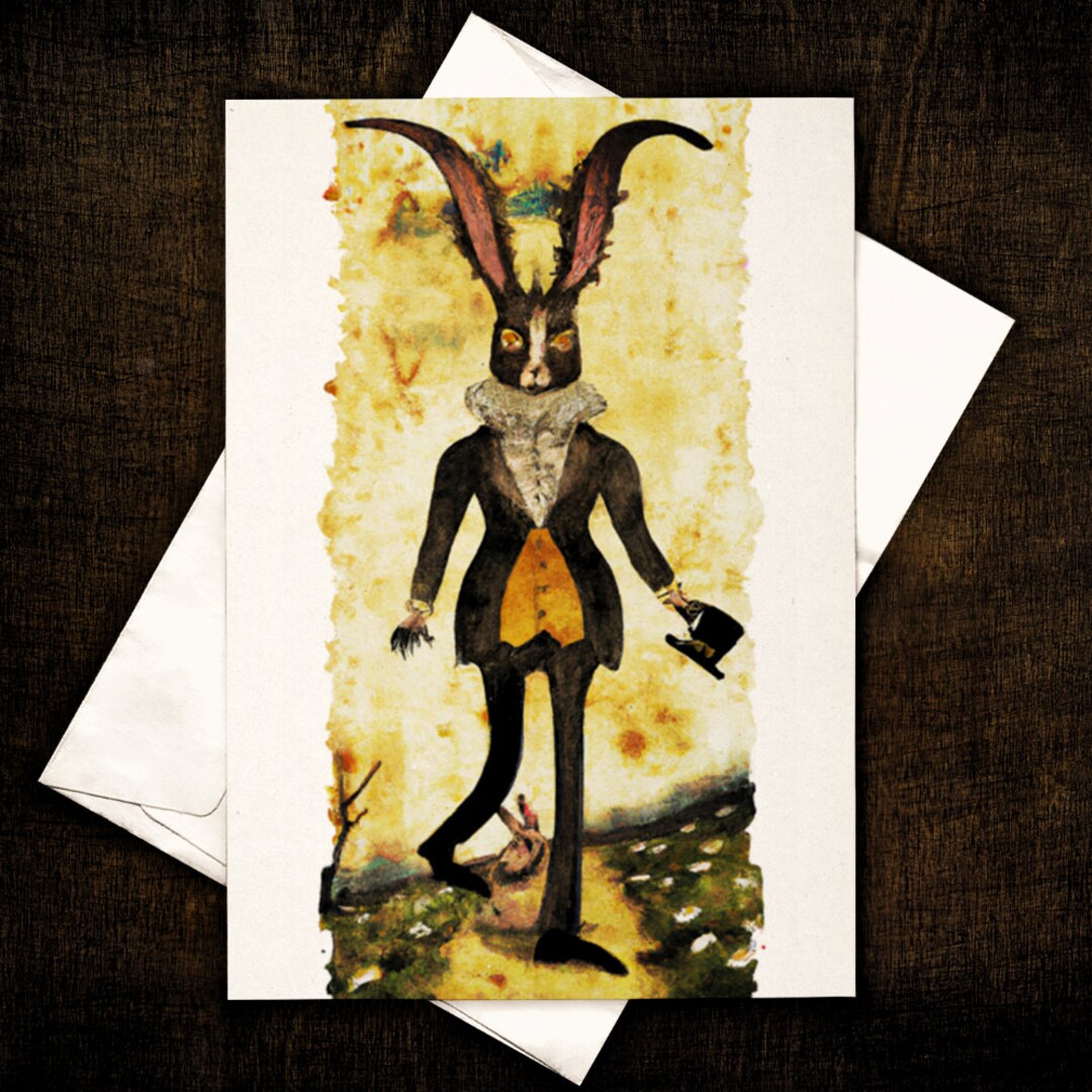 Jack the Rabbit Easter Greeting Card, Anthropomorphic Easter Rabbit ...