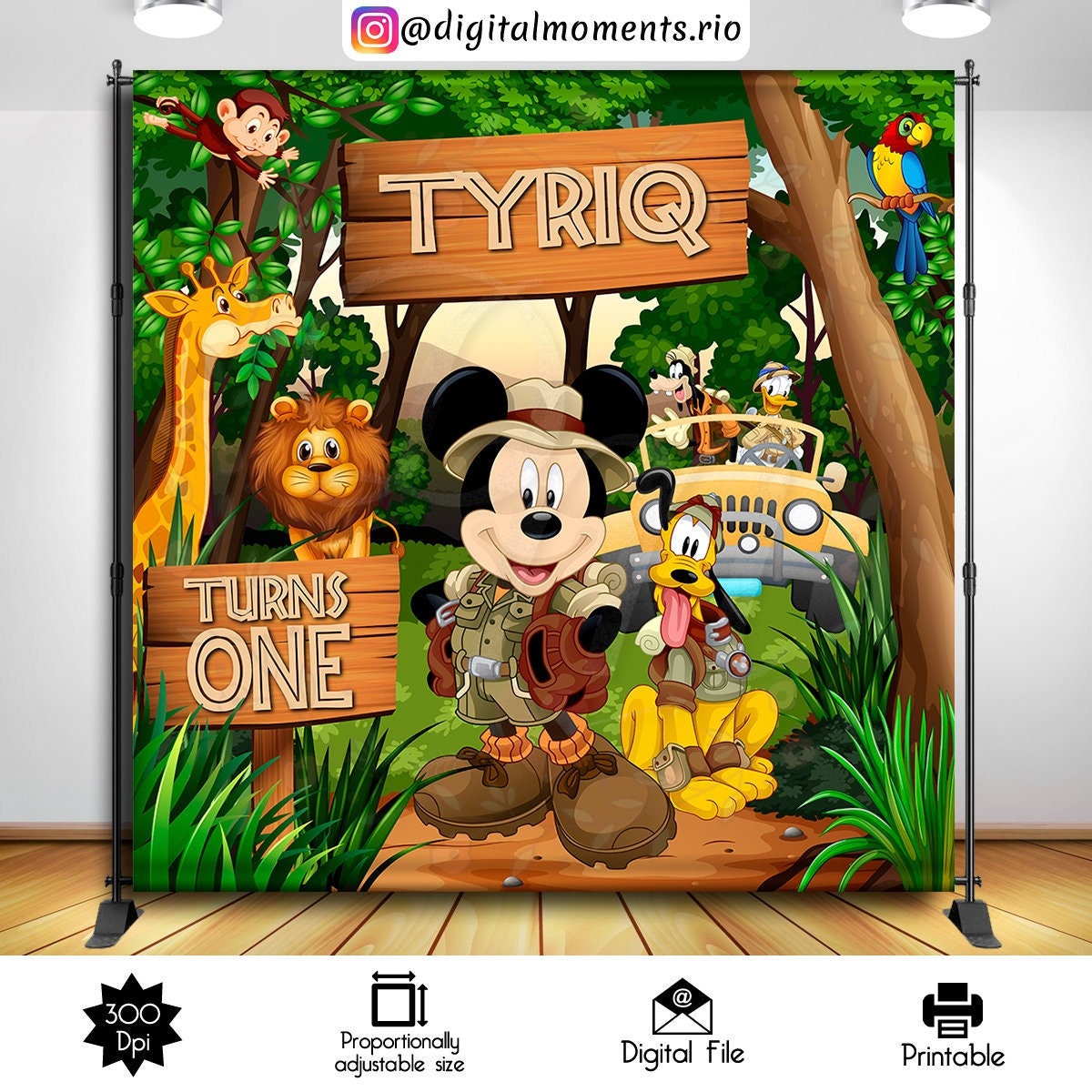 Mickey Safari 8x8 Custom Backdrop DIGITAL FILE ONLY - Etsy
