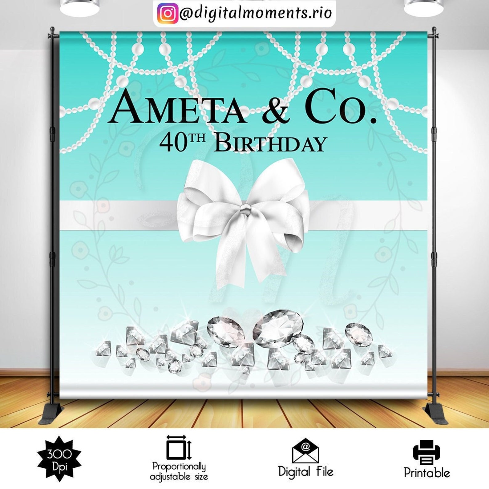 Tiffany And Co 8x8 Custom Backdrop Digital File Only Etsy