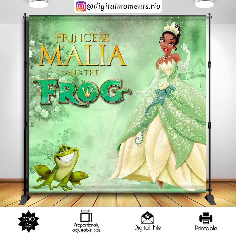Princess Tiana 8x8 Custom Backdrop Digital File Only Etsy