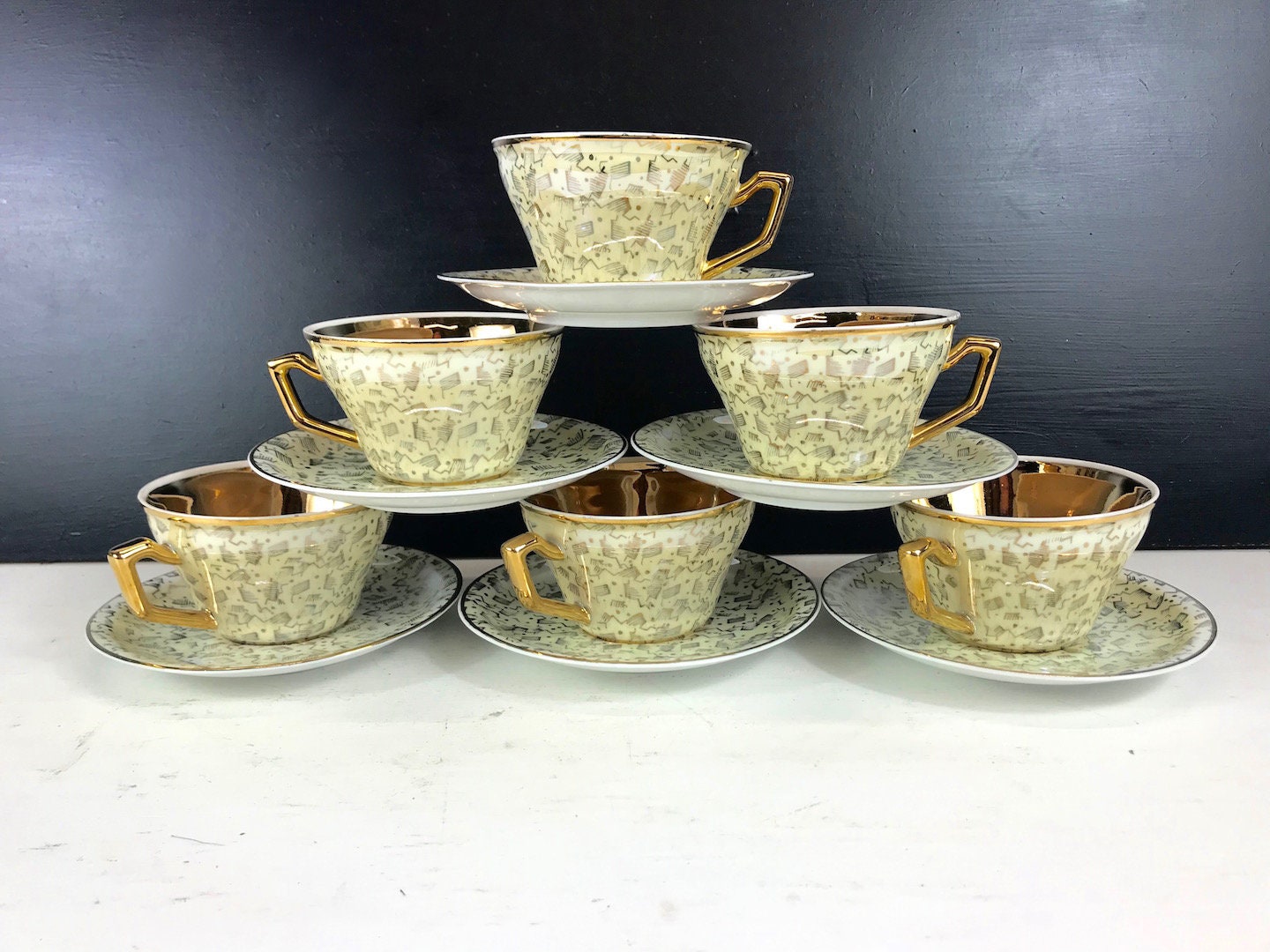 Vintage French Cups and Saucers Hot Chocolate Coffee Set | Etsy