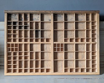 Vintage Letter Press Printer's Tray, Letterpress Drawer, Wooden ...