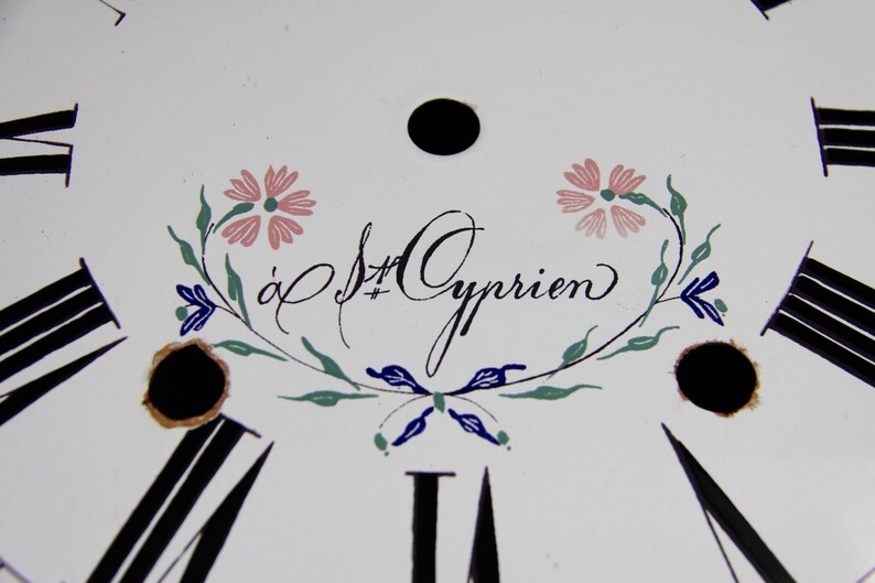 Vintage French Enamel Clock Face With Numbers Floral - Etsy
