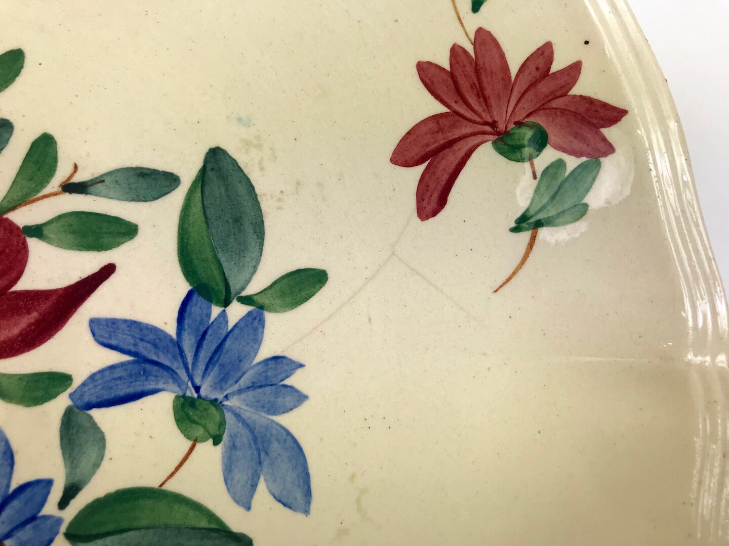 French Mid-century Hand Painted Cake Stand, Vintage Floral Cake Plate ...