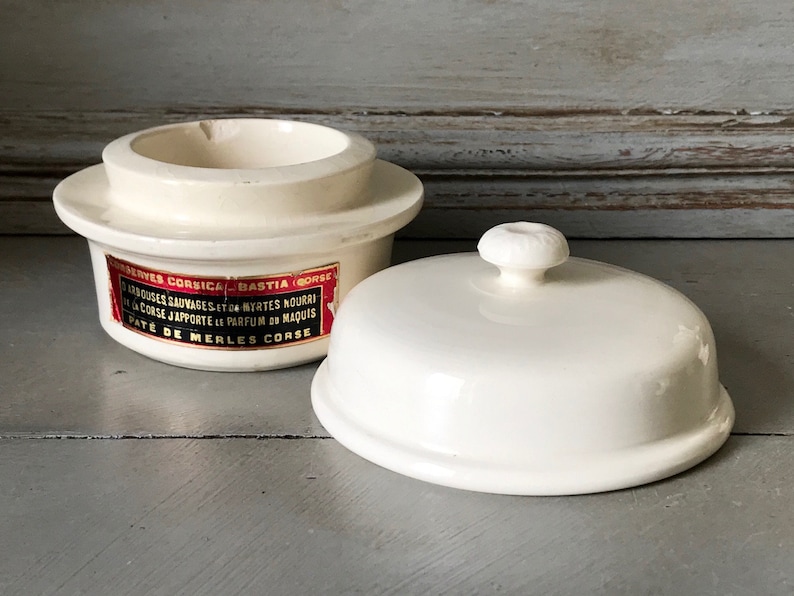 French Antique Terrine, Paté Pot, Foie Gras Pot, Glazed Stoneware ...