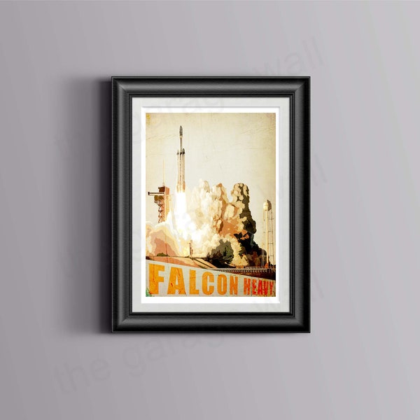 Falcon Heavy Poster - Etsy