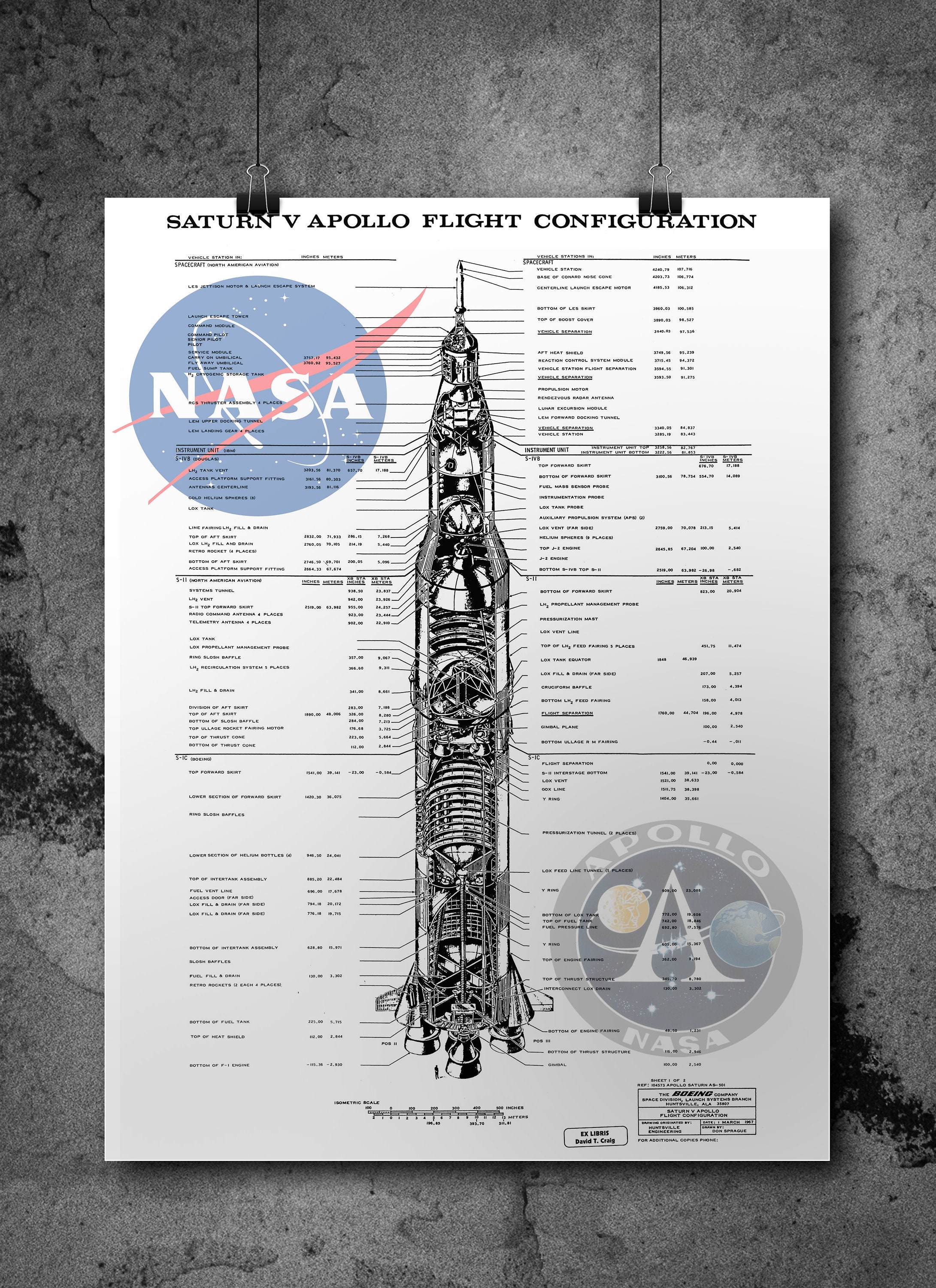 Saturno V Blueprints Print Space Art NASA Apollo Rocket Print - Etsy España