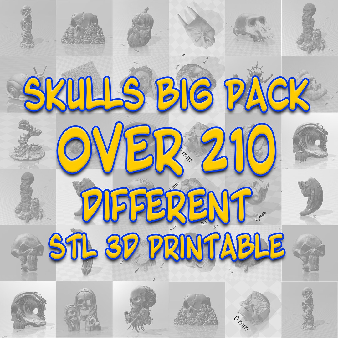 Skulls Big Pack - Over 210 Different Stl 3d Printable - Etsy