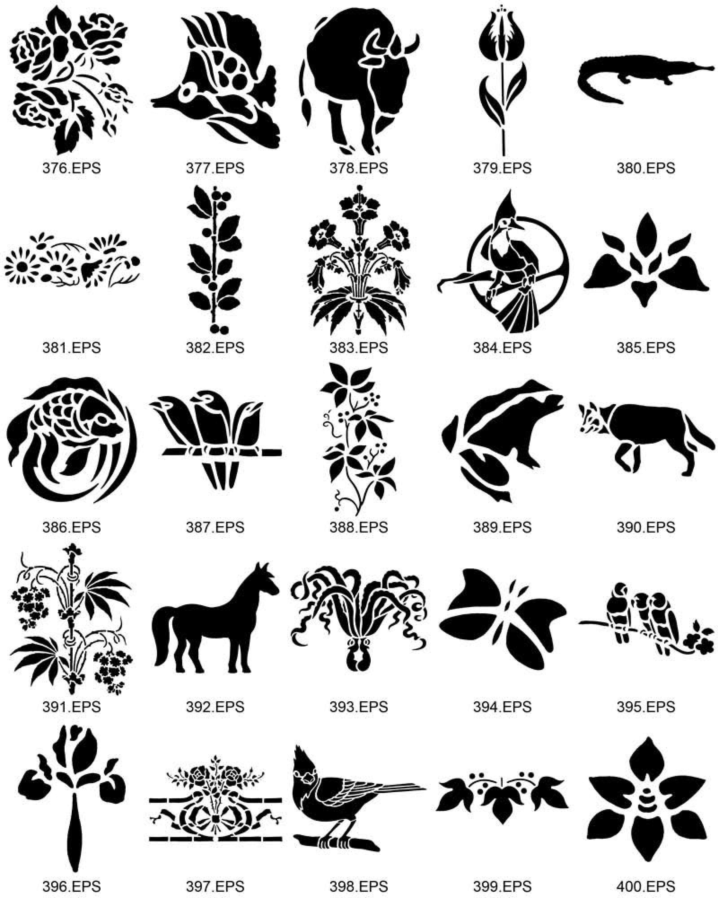 562 Nature Stencils Big Collection. Animals Flowers and Plants - Etsy