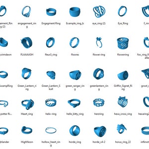 Over 450 Ring Designs - 3D Stl Printable - Etsy