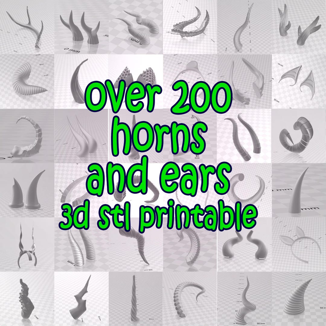 Over 200 Horns and Ears for Cosplay - Stl Printable - Etsy