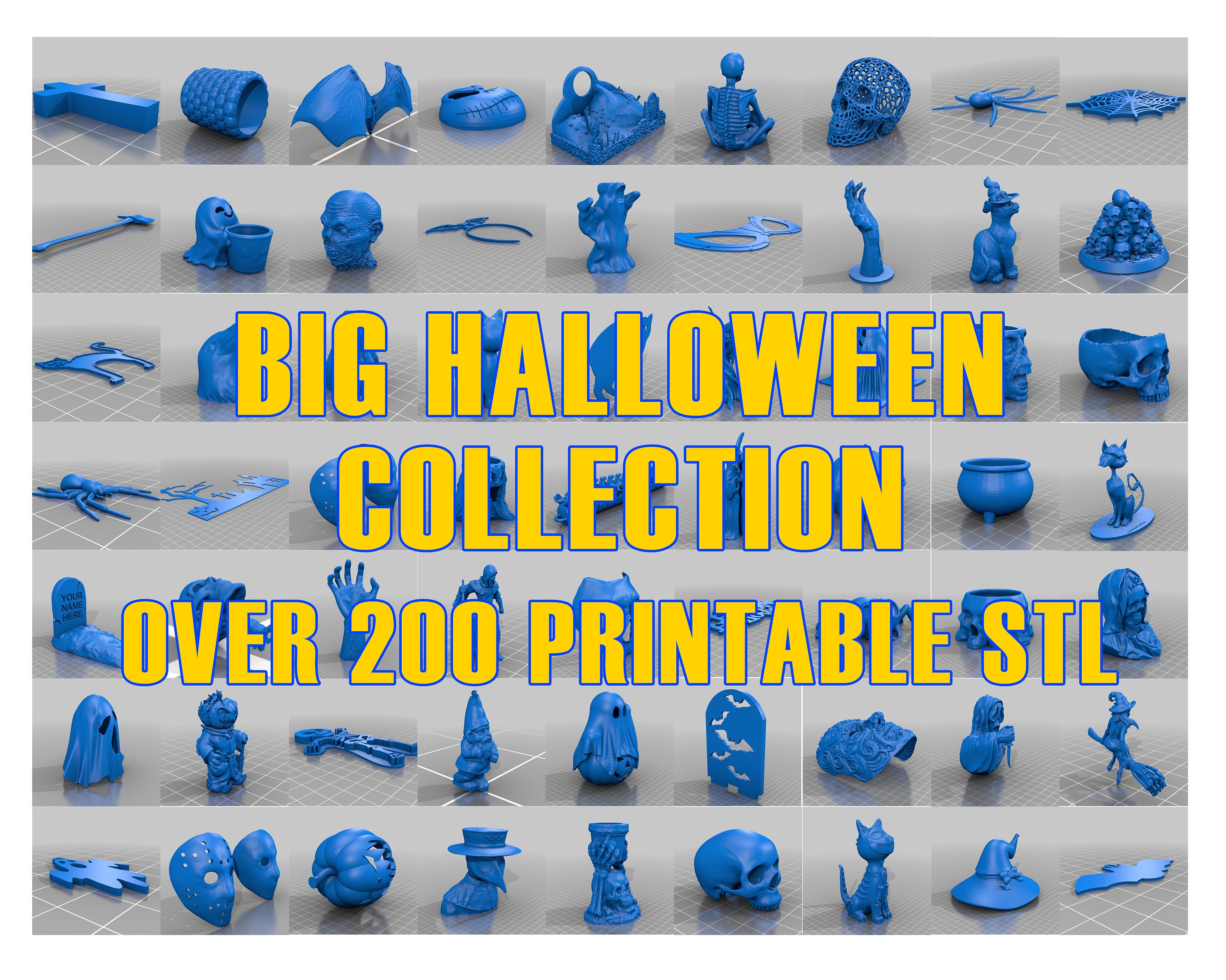 Big Halloween Collection - Over 200 Printable Stl - Etsy