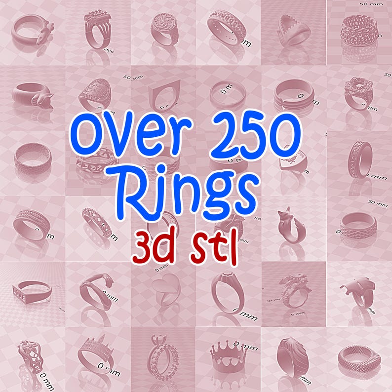 Over 250 Ring Designs - 3D Stl Printable - Etsy