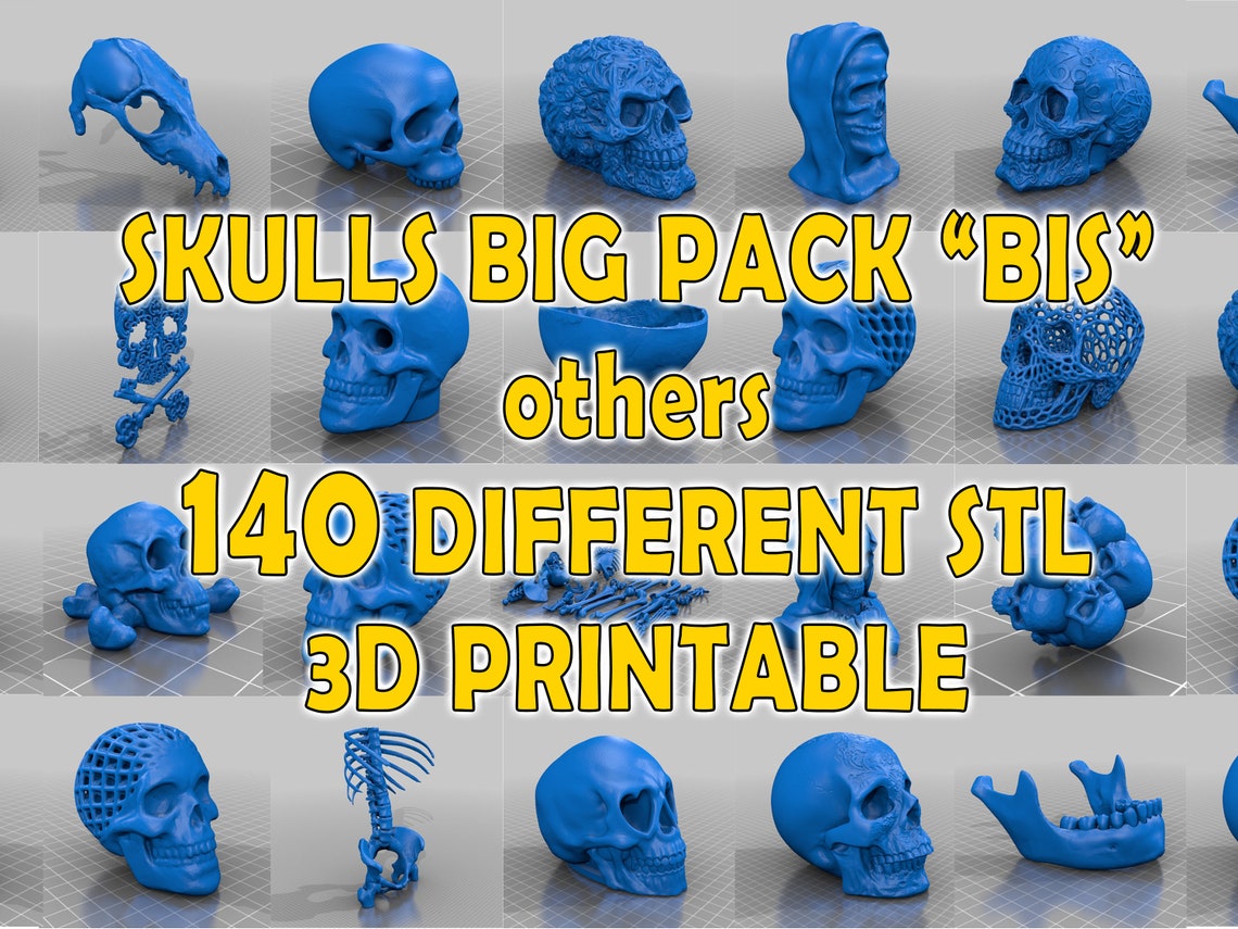 140 Skulls Big Pack Stl 3d Printable - Etsy