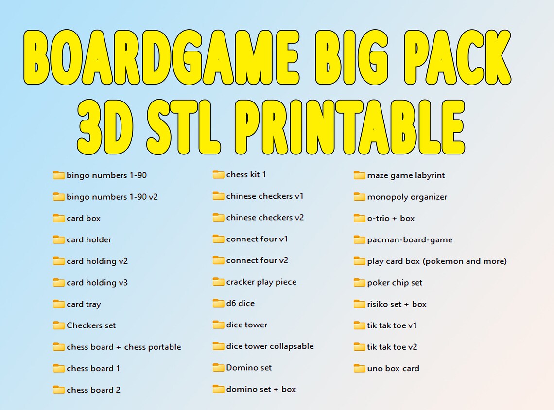 Bundle Board Games 3d Stl Files Printable - Etsy