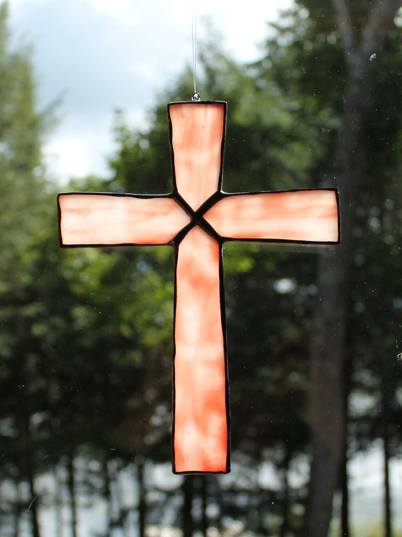 Stained Glass Simple Cross - Etsy