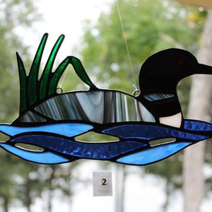 Stained Glass Loon With Reeds Suncatcher - Etsy Canada