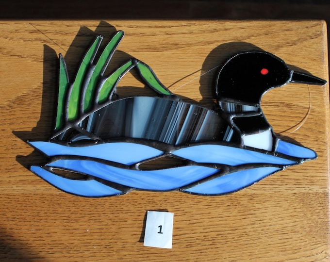 Stained Glass Loon With Reeds Suncatcher - Etsy Canada