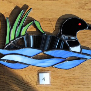 Stained Glass Loon With Reeds Suncatcher - Etsy