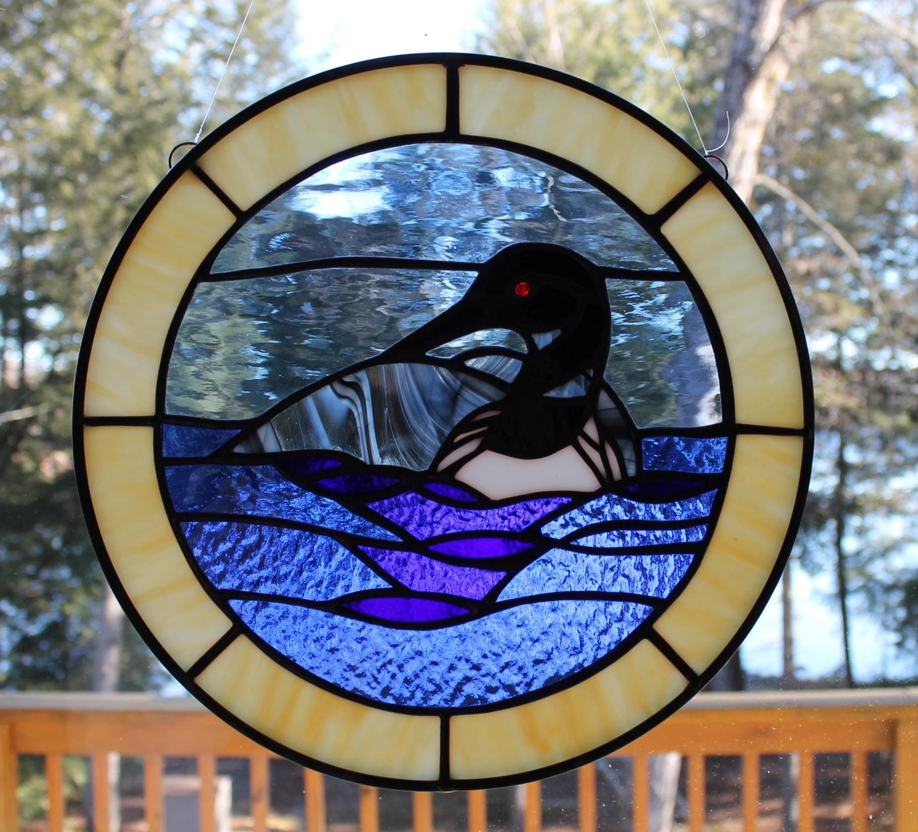 Stained Glass Loon Window - Etsy