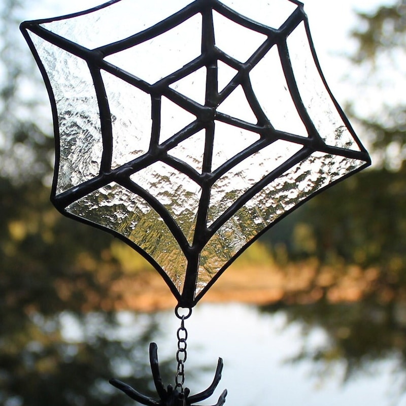 Spider Web Stained Glass - Etsy