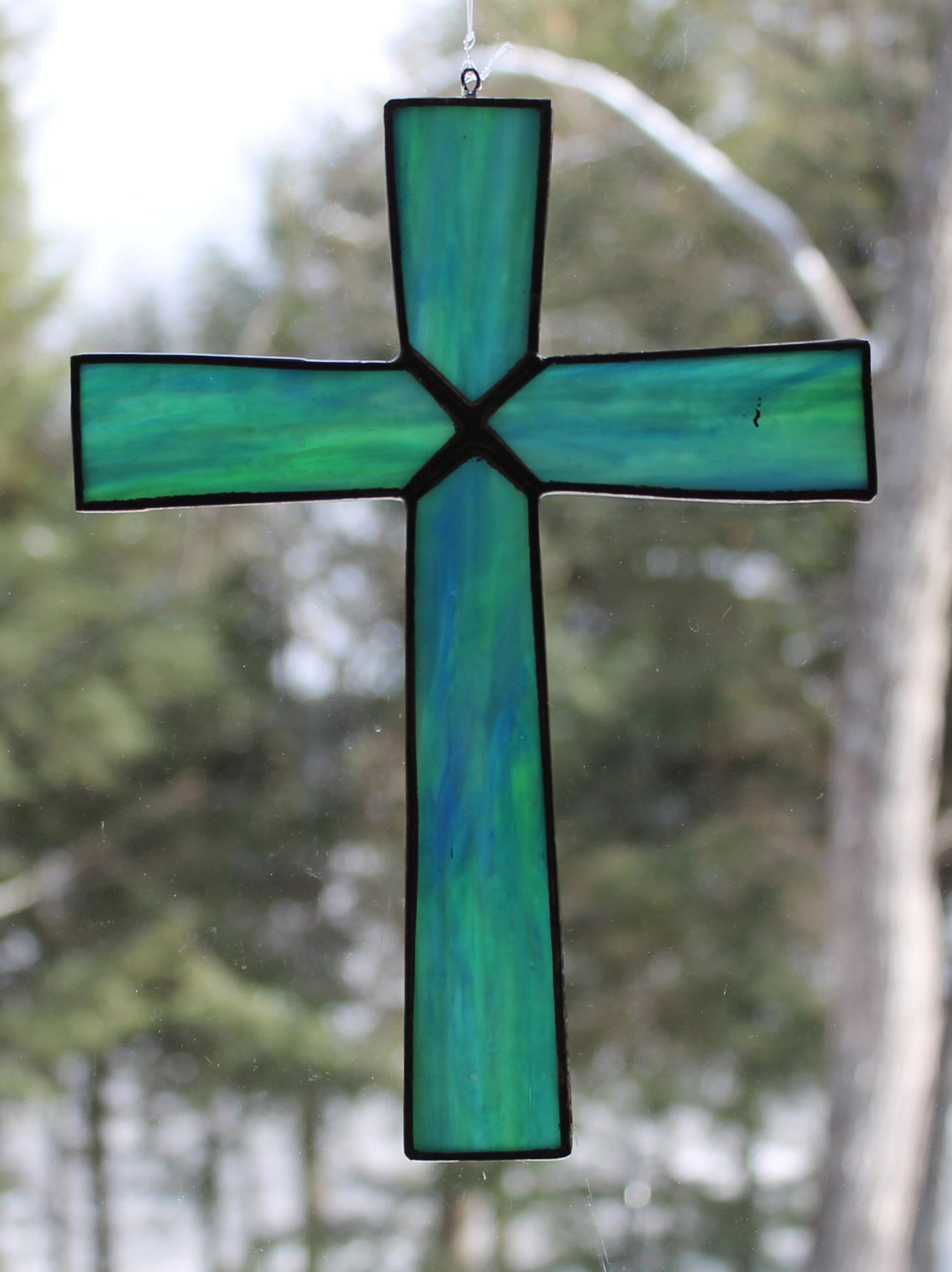 Stained Glass Simple Cross | Etsy