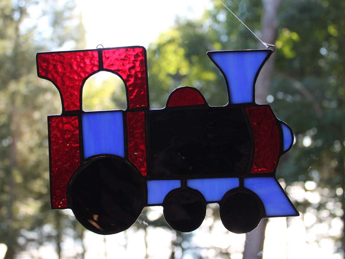 Stained Glass Steam Engine Locomotive Train | Etsy