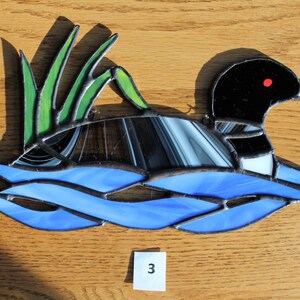 Stained Glass Loon With Reeds Suncatcher - Etsy