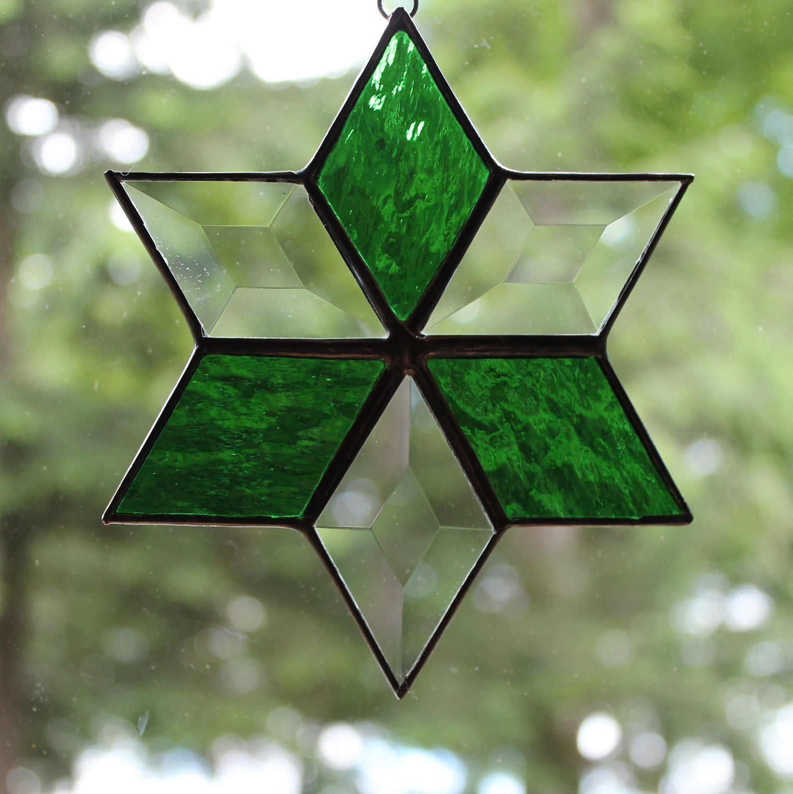 Stained Glass Bevel Star Suncatcher - Etsy
