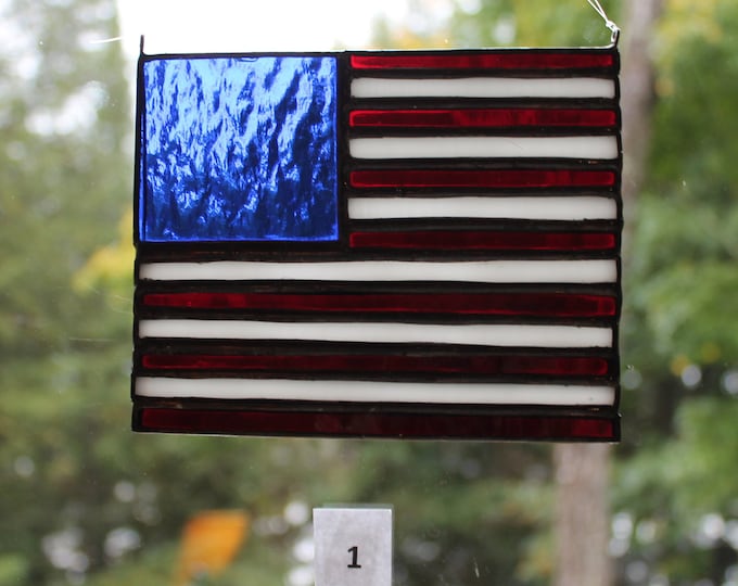 Stained Glass American Flag Suncatcher - Etsy