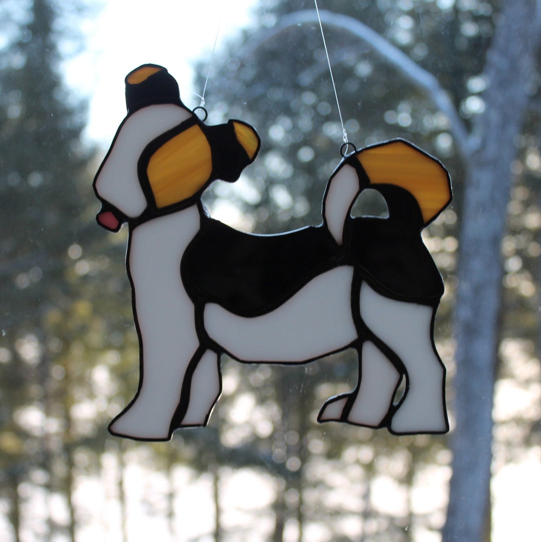 Stained Glass Calico Dog - Etsy
